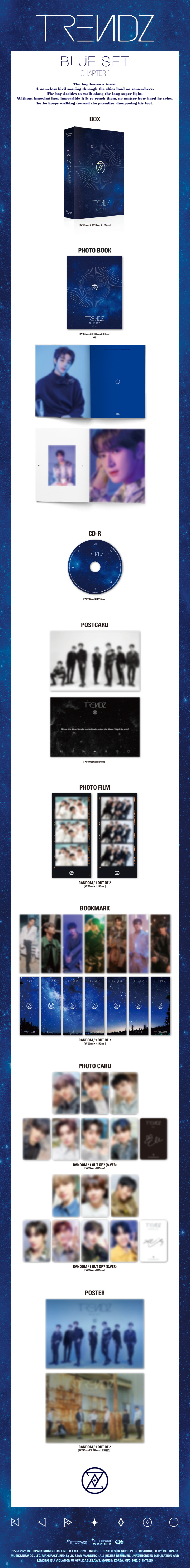 TRENDZ – BLUE SET CHAPTER 1. TRACKS (1ST Mini Album) - Shimshop B2B