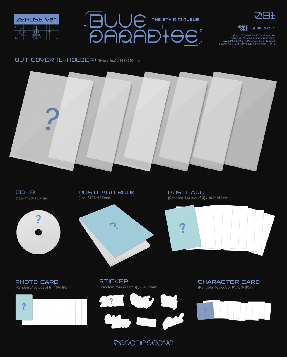 ZEROBASEONE – 5TH MINI ALBUM [BLUE PARADISE] ZEROSE VER. - Shimshop B2B